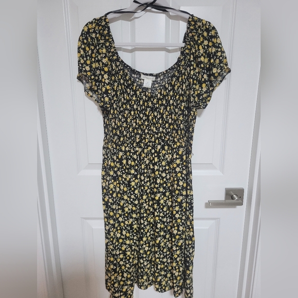 Passport | Dresses | Passport Black And Yellow Floral Midi Dress | Poshmark